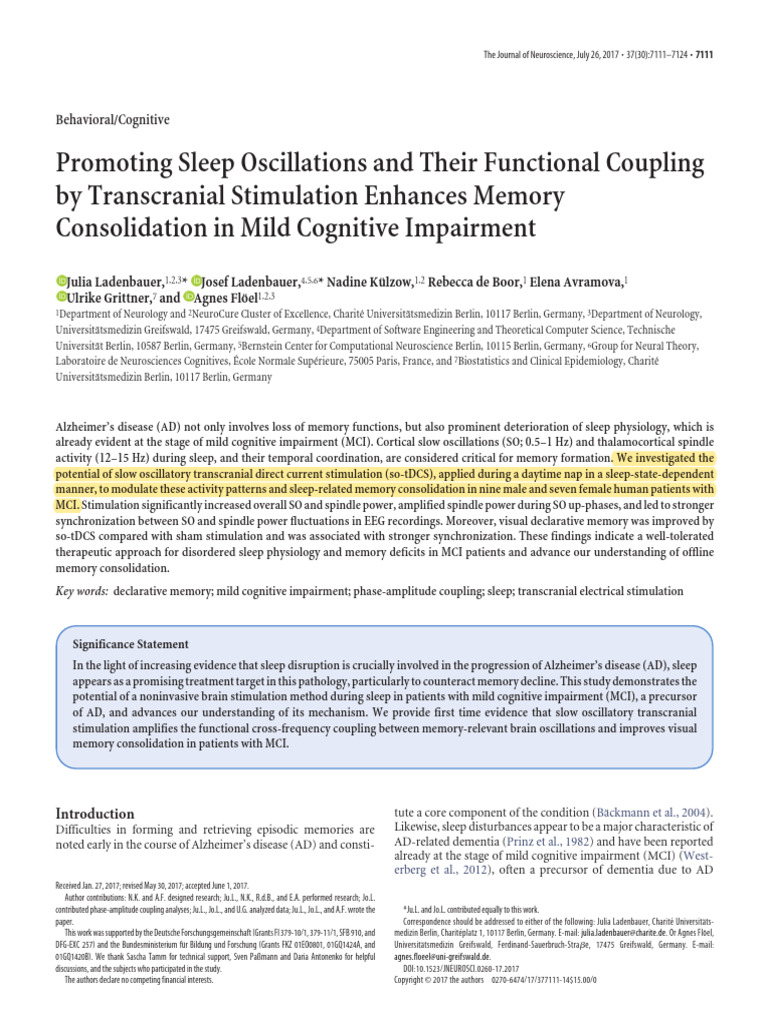 Promoting Sleep Oscillations and Their Functional Coupling by ...