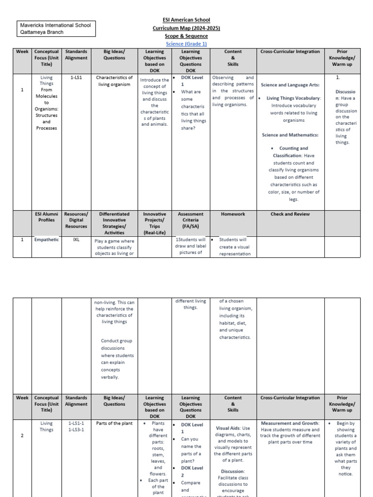 Mavericks Curriculum Map 2024-2025 | PDF | Learning | Project Based ...