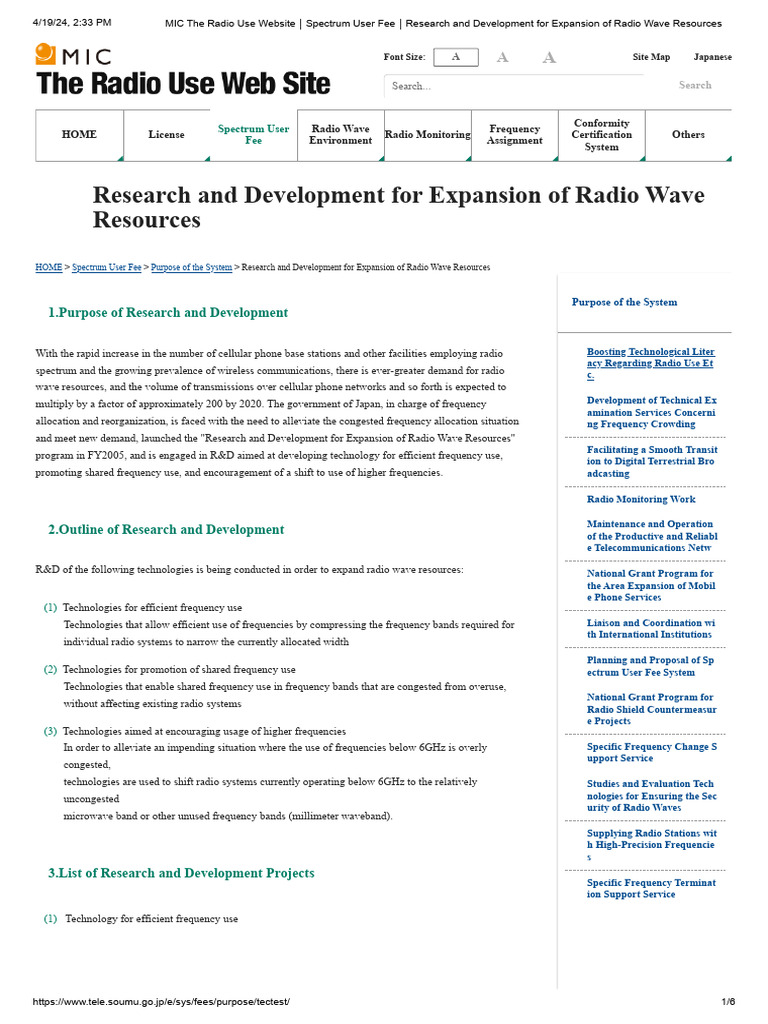 Research and Development For Expansion of Radio Wave Resources | PDF ...