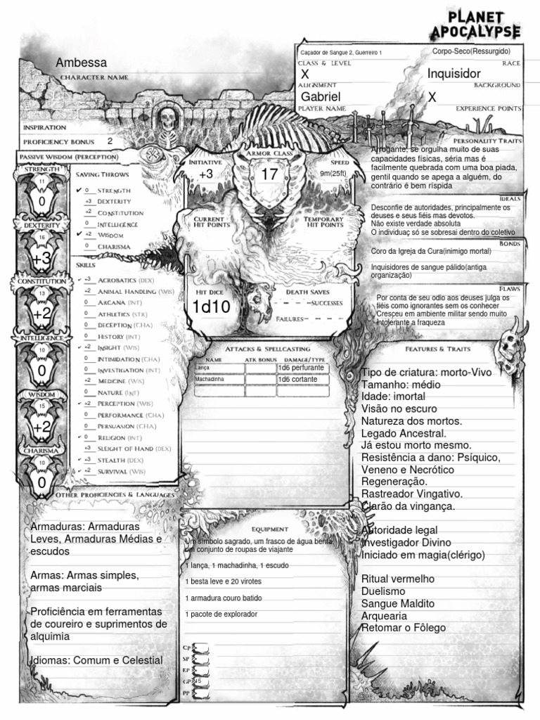 PA Character Sheet Fillable Final | PDF