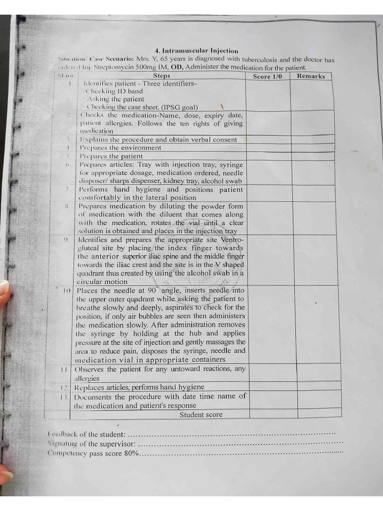 Im Injection Checklist | PDF