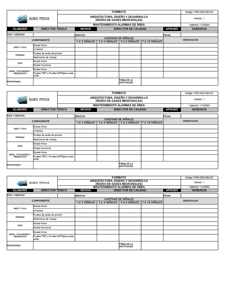 For-Add-Md-021 Mantenimiento Alarmas de Área | PDF | Informática | Ingeniería Informática