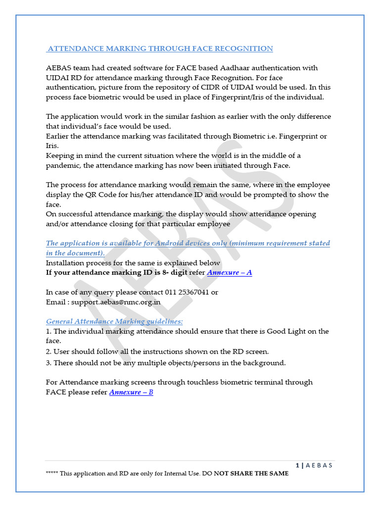 AEBAS FaceAuth QRCode Installation FACE NMC | PDF | Qr Code | Software