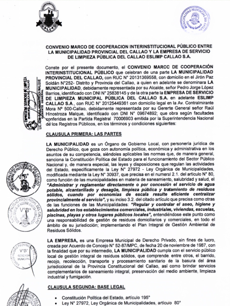 Convenio MPC ESLIMP | PDF