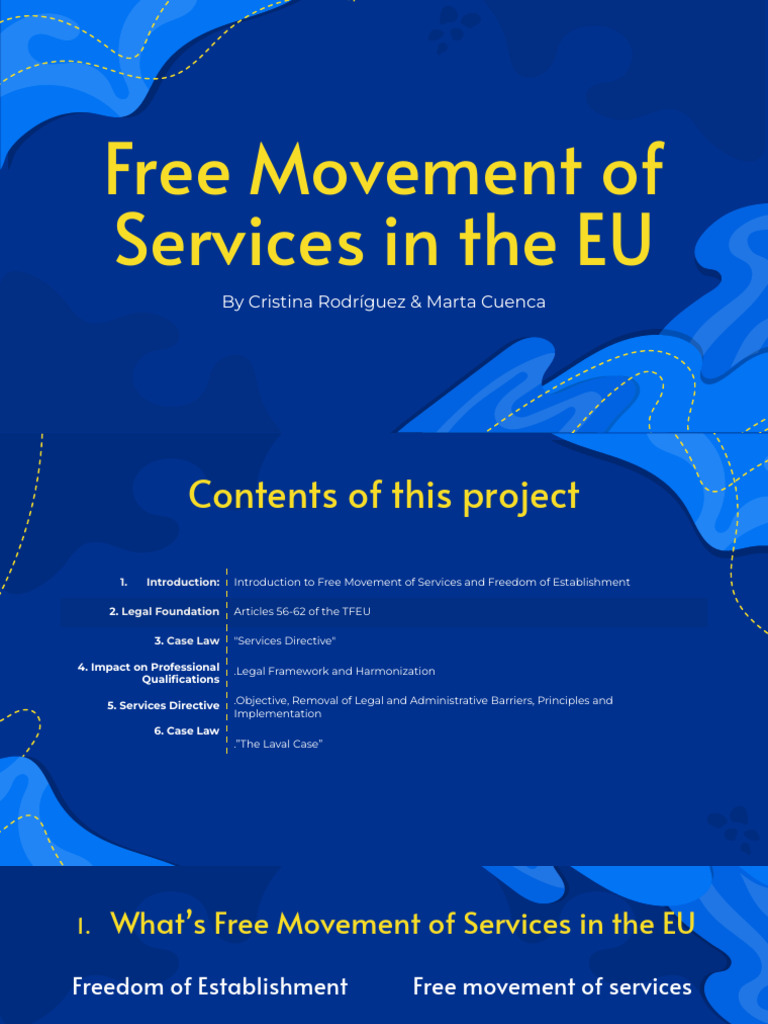 Free Movement of Services - CR, MC - AEUL2, 2024 | PDF | European Union ...