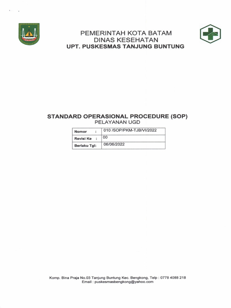 Sop Pelayanan Ugd | PDF
