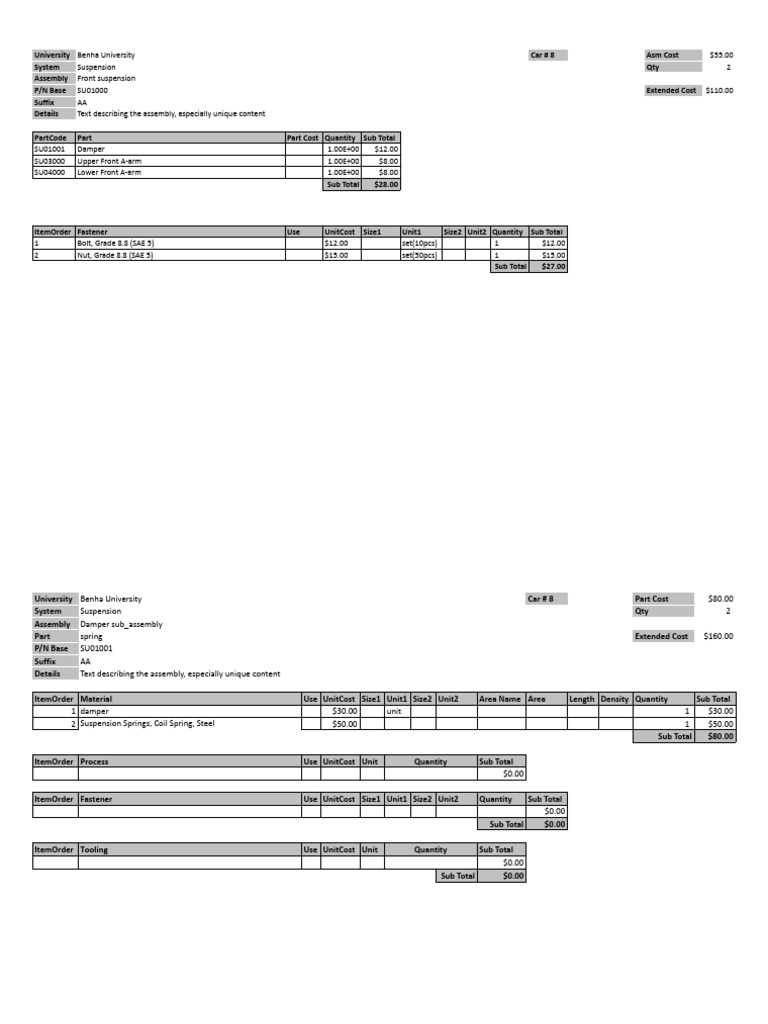 Suspension DBR | PDF | Sheet Metal | Steel