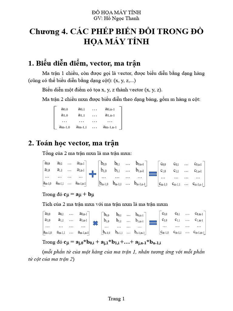 DHMT - 6 - Bien Doi Hinh - HVHK - Thanh - 2023 | PDF
