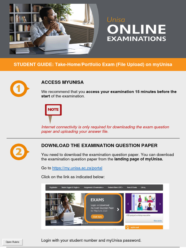 Student Guide - Take-Home - Portfolio On Myunisa - FINAL | PDF | Online And Offline | Computer File