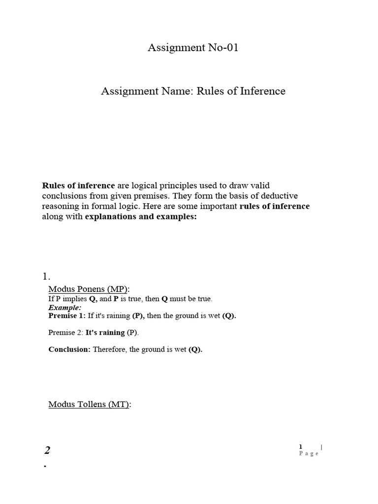 Rules-Of-Inference Assignment | PDF | Inference | Epistemology