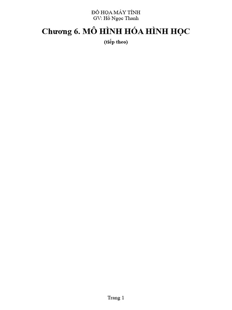 DHMT - 11 - Mô hình hóa hình học (tiep theo) - HVHK - Thanh - 2023 | PDF