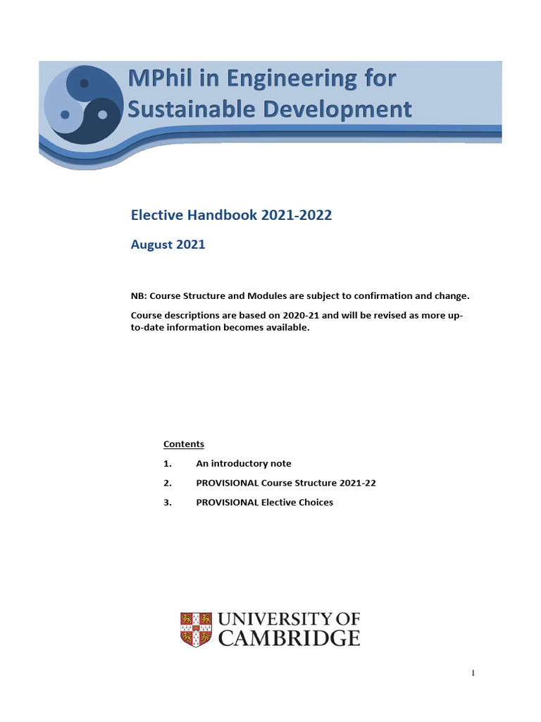 ESD Elective Handbook 2021-22 | PDF | Wind Power | Intellectual Property