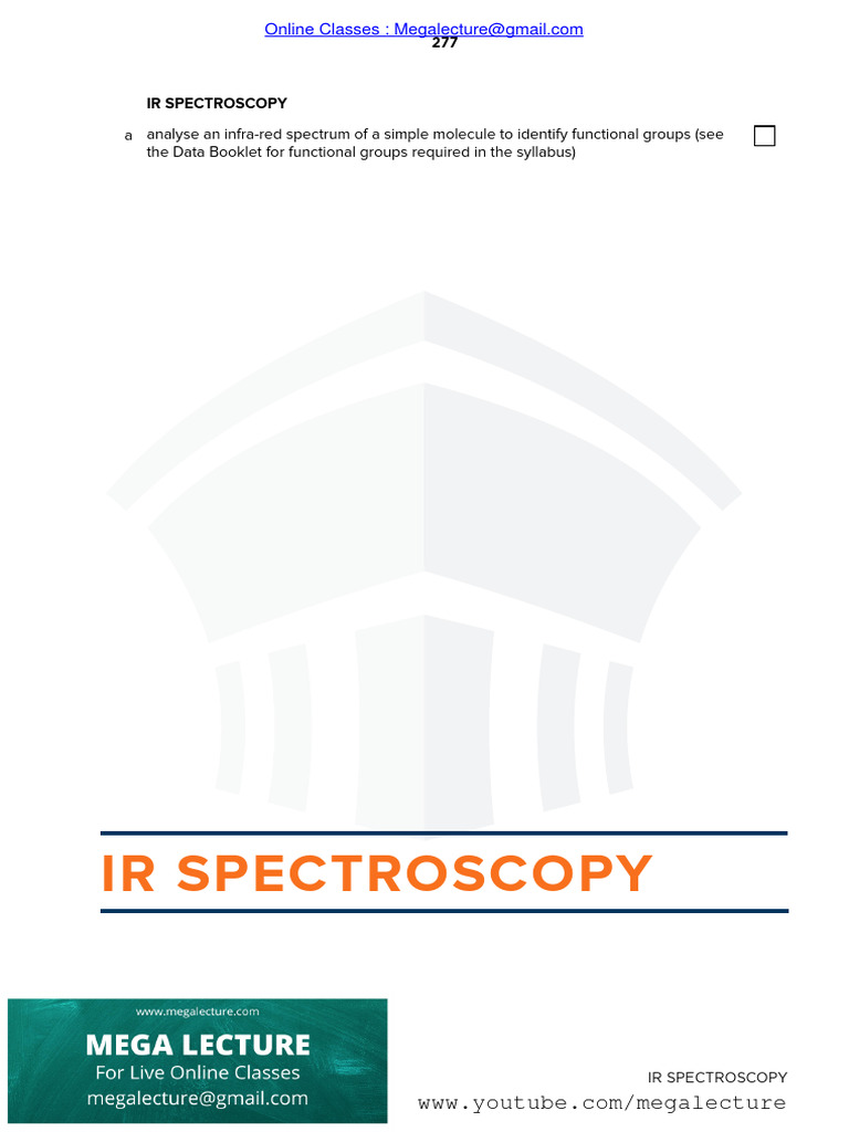 Infrared Spectroscopy Overview | PDF | Infrared Spectroscopy | Spectroscopy