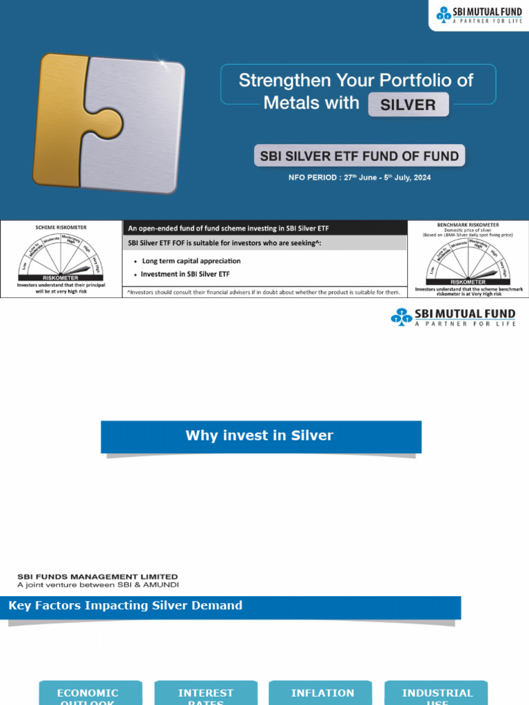 Sbi Silver Etf Fof Presentation | PDF | Exchange Traded Fund | Inflation
