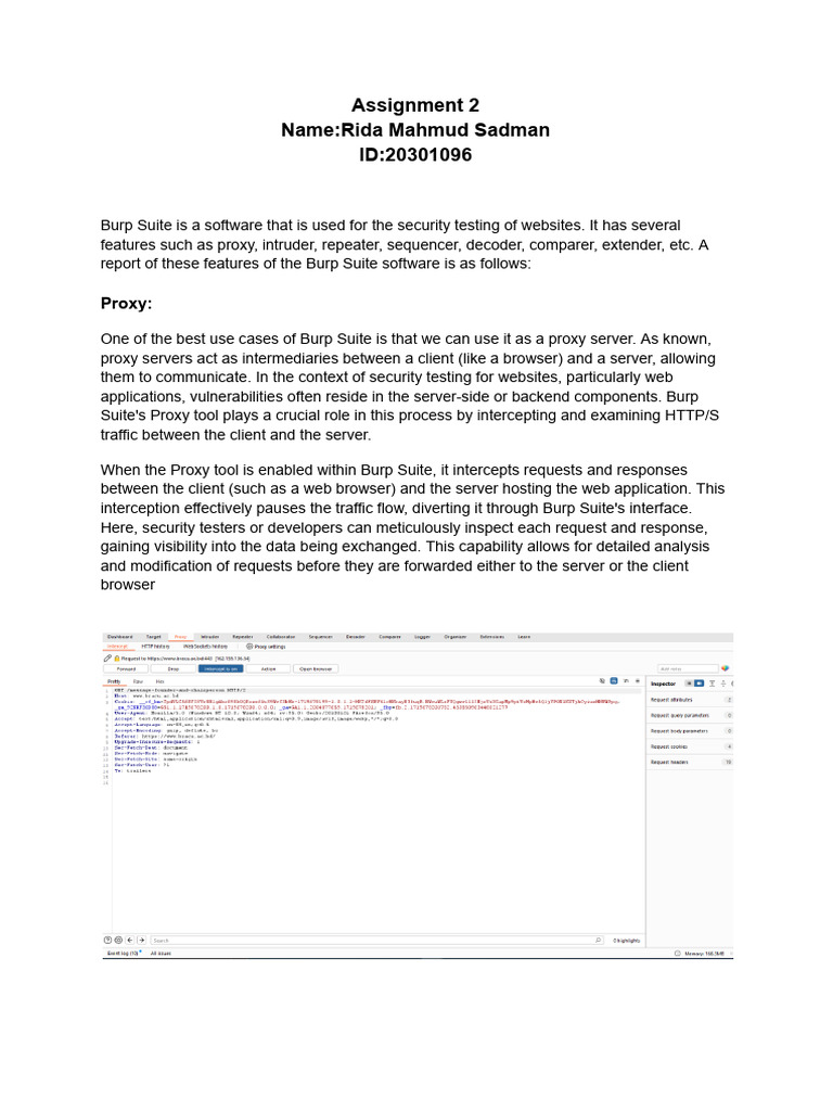 Rida Mahmud Sadman - 20301096 - Assignment 2 | PDF | Proxy Server | Http Cookie