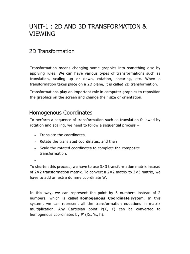 2D transformation | PDF