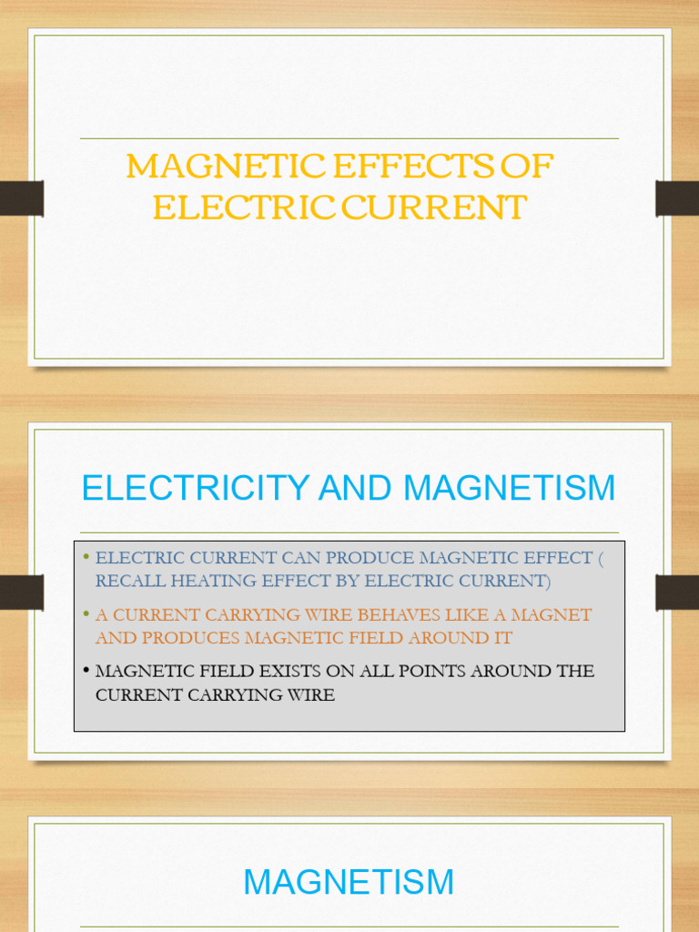 MAGNETIC EFFECTS OF ELECTRIC CURRENT.pptx | Download Free PDF ...