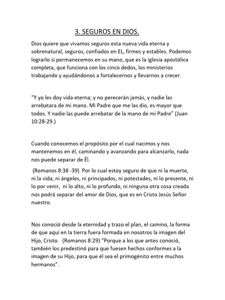 Seguridad en la Fe Cristiana | PDF | Cristo (título) | Vida eterna (cristianismo)