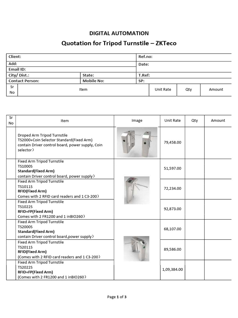 ts200 Tripod Turnstile | PDF | Radio Frequency Identification