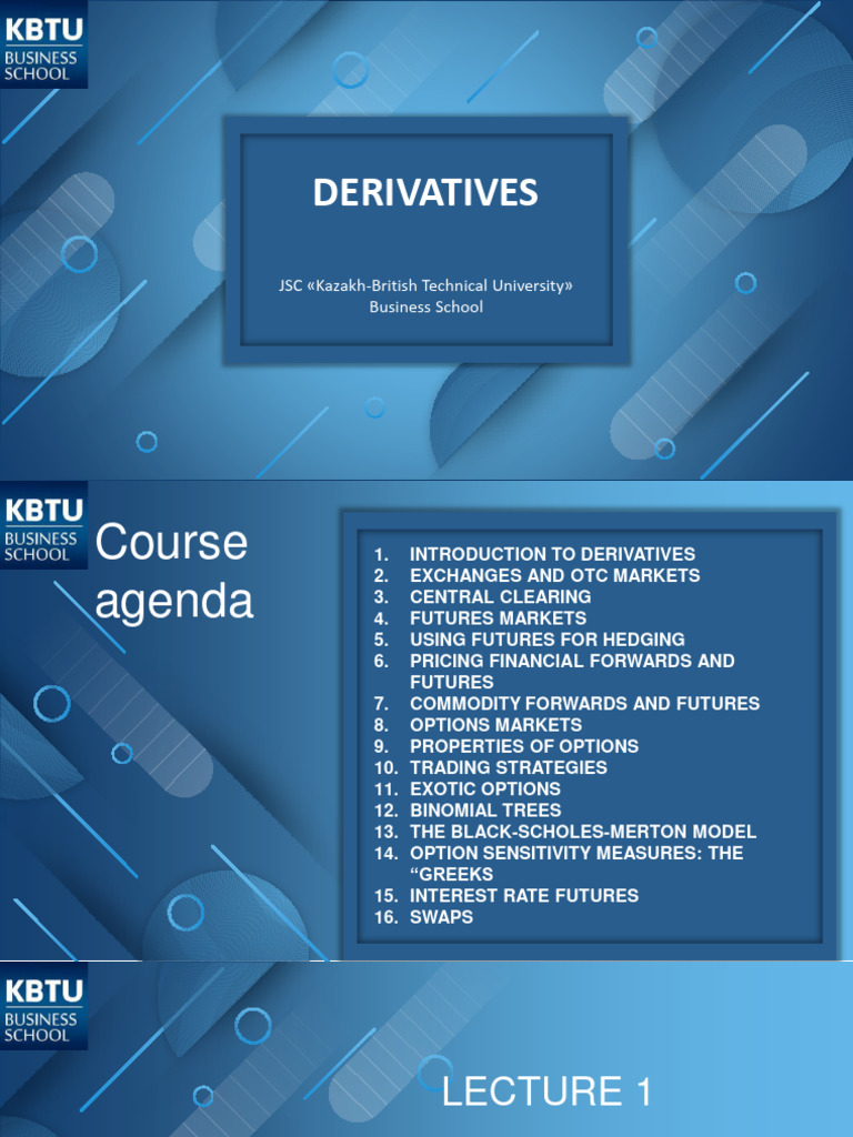 Derivatives Lecture 1 10.06.2024 | PDF | Derivative (Finance) | Option (Finance)