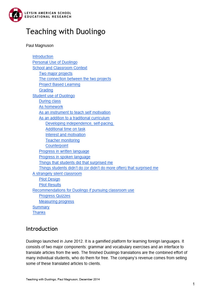 Teaching With Duo Lingo | PDF | Educational Technology | Teachers