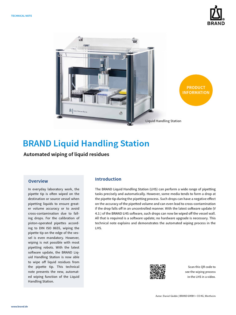 Technical Note LHS Automated Wiping EN 0224 | PDF | Technology ...