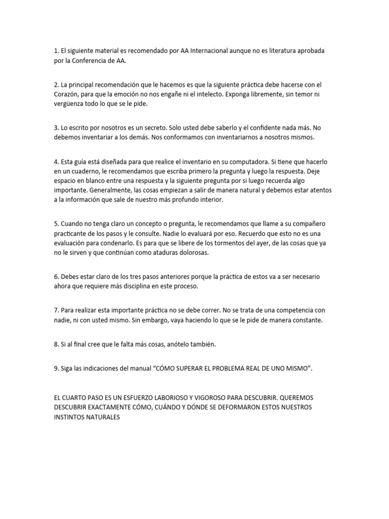 Guia Cuarto Paso | PDF | Amor | Ira