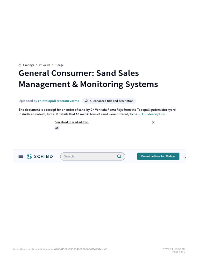 General Consumer - Sand Sales Management & Monitoring Systems - PDF ...