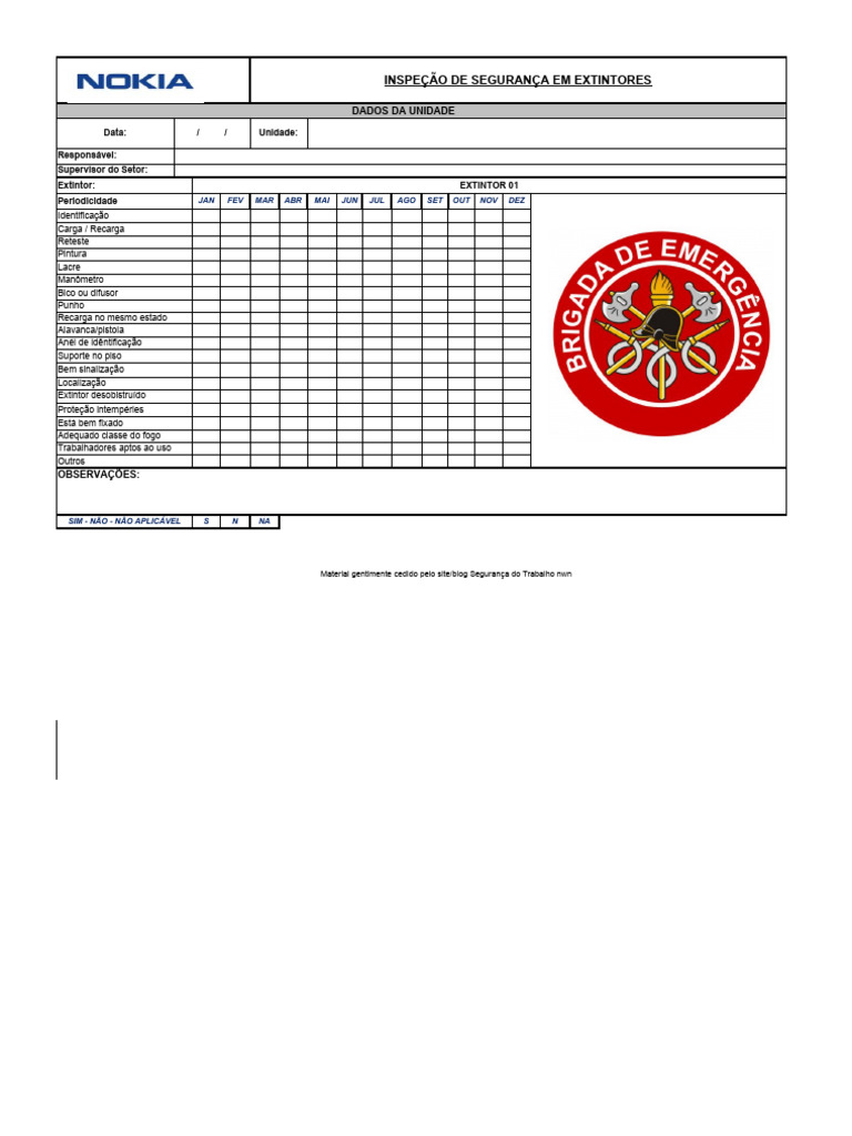 Check List Extintor Site Rev 02 | PDF | Combustão | Equipamento
