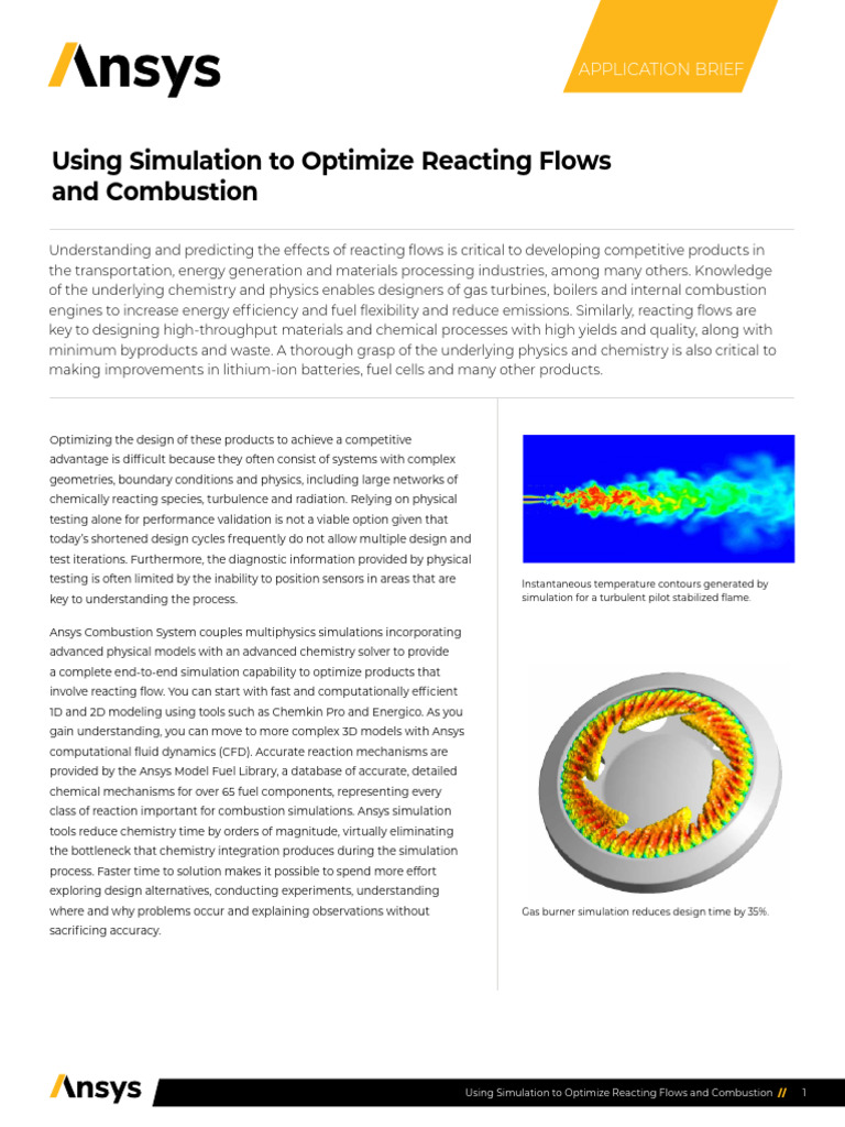 Ab Using Simulation To Optimize Reacting Flows | PDF | Combustion | Fuel Cell