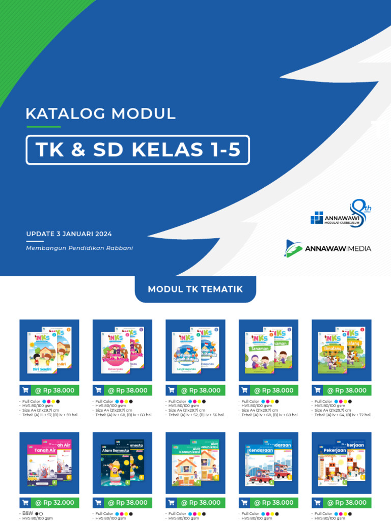KATALOG MODUL TK & SD 1-5 (3 Januari 2024) | PDF