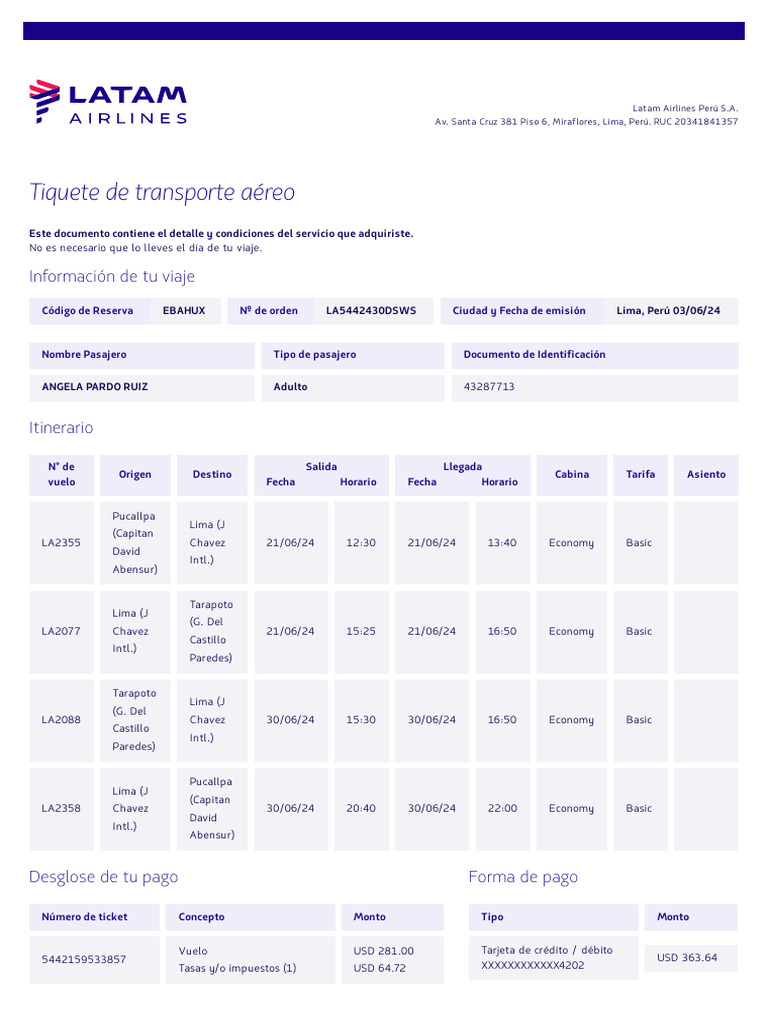 Angela Pardo | PDF | aerolíneas | Aviación