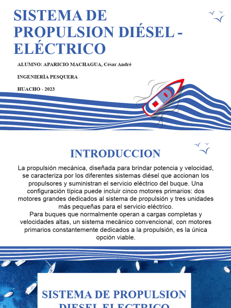 Exposición Sistema de Propulsion Diesel Electrico - Aparicio Machagua | PDF | Motor diesel | Motores