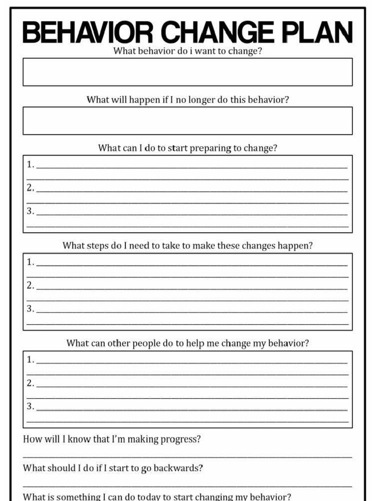 Changed Behavior Worksheet | PDF