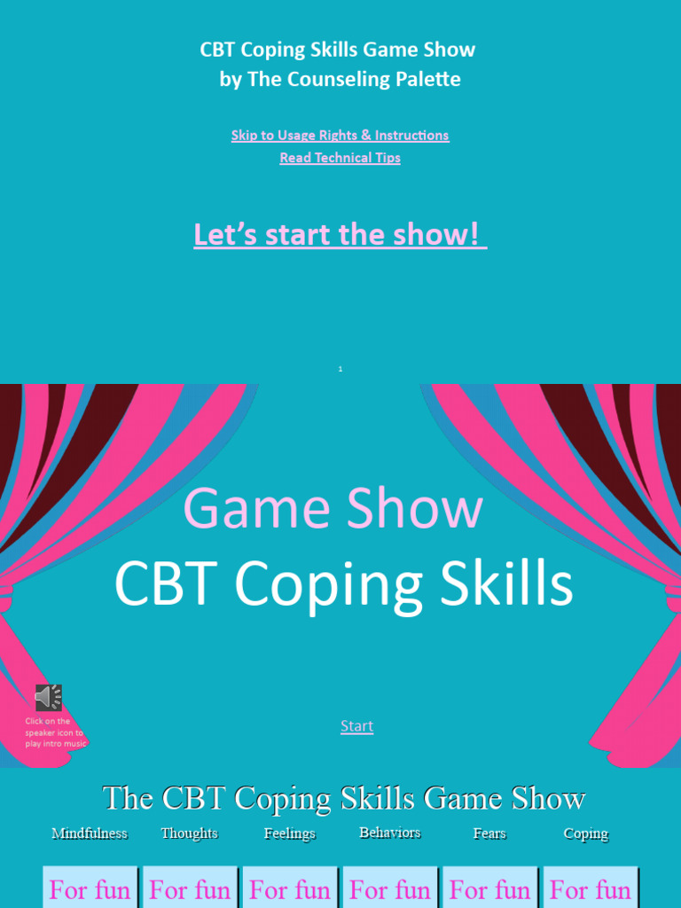PP Version CBT Coping Game Show | PDF | Feeling | Thought