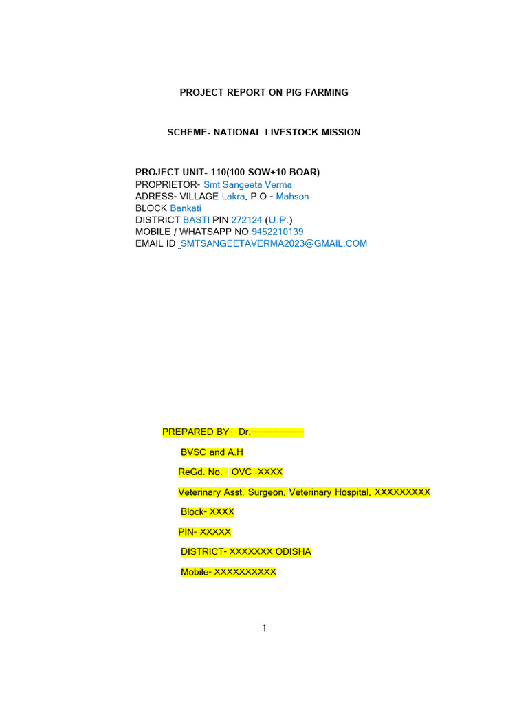 Project Report On Pig Farming | PDF | Pig | Agriculture