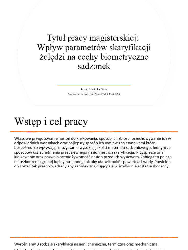 Dominika Cieśla - Prezentacja Praca Magisterska | PDF