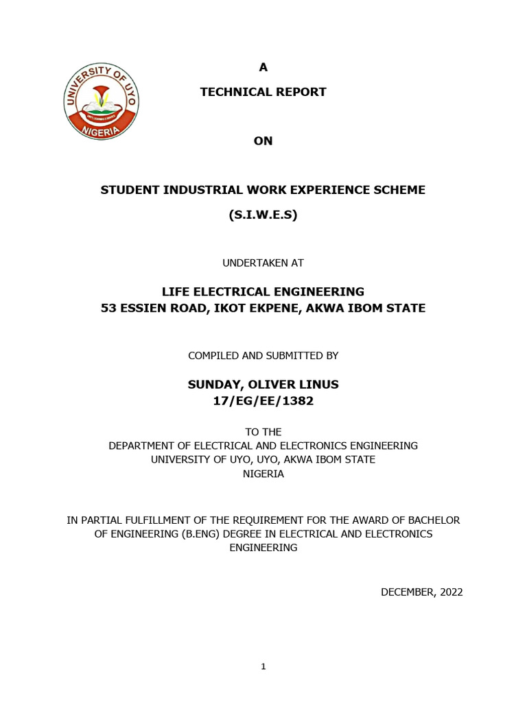 TECHNICALREPORTSIWEs Reports | PDF | Electric Motor | Electric Generator