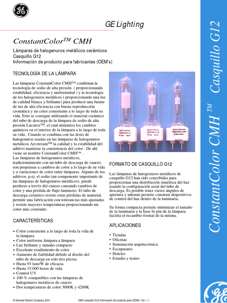 Posicion de Funcionamiento y Sus Curvas Fotometricas | PDF ...