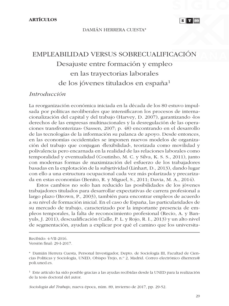 57627-Texto Del Artículo-170583-1-10-20170409 | PDF | Empleo | España