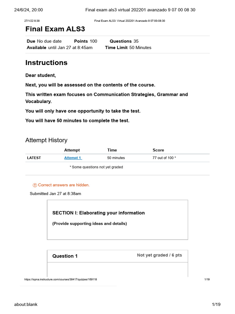 Final Exam Als3 Virtual 202201 Avanzado 9 07 00 08 30 | PDF | Credit Card