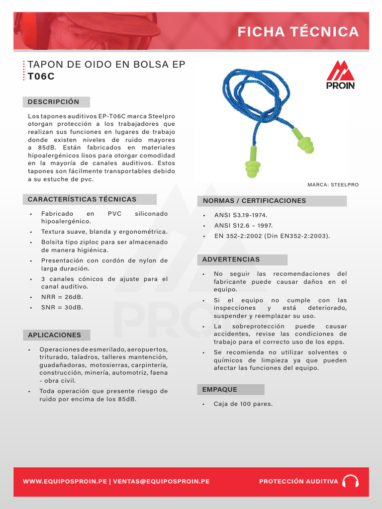 Tapon Auditivo | PDF | Escuchando | Audiología