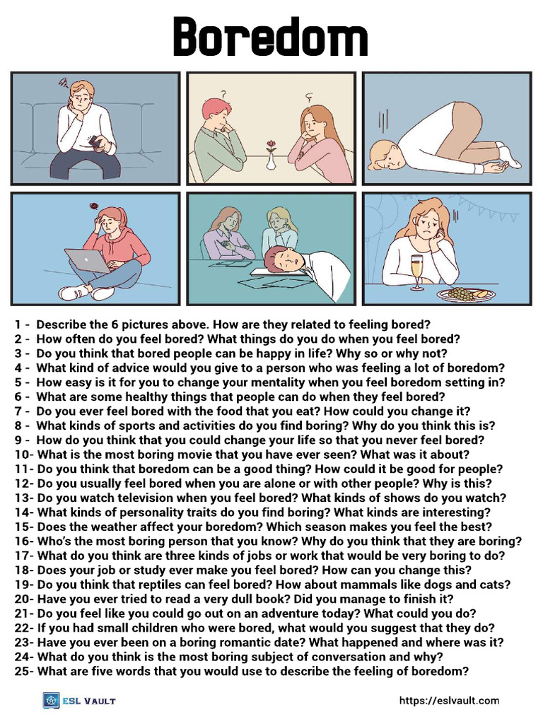 25 conversation questions about boredom | PDF