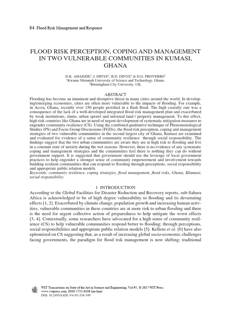 Flood Risk Perception, Coping and Management | PDF | Risk | Flood