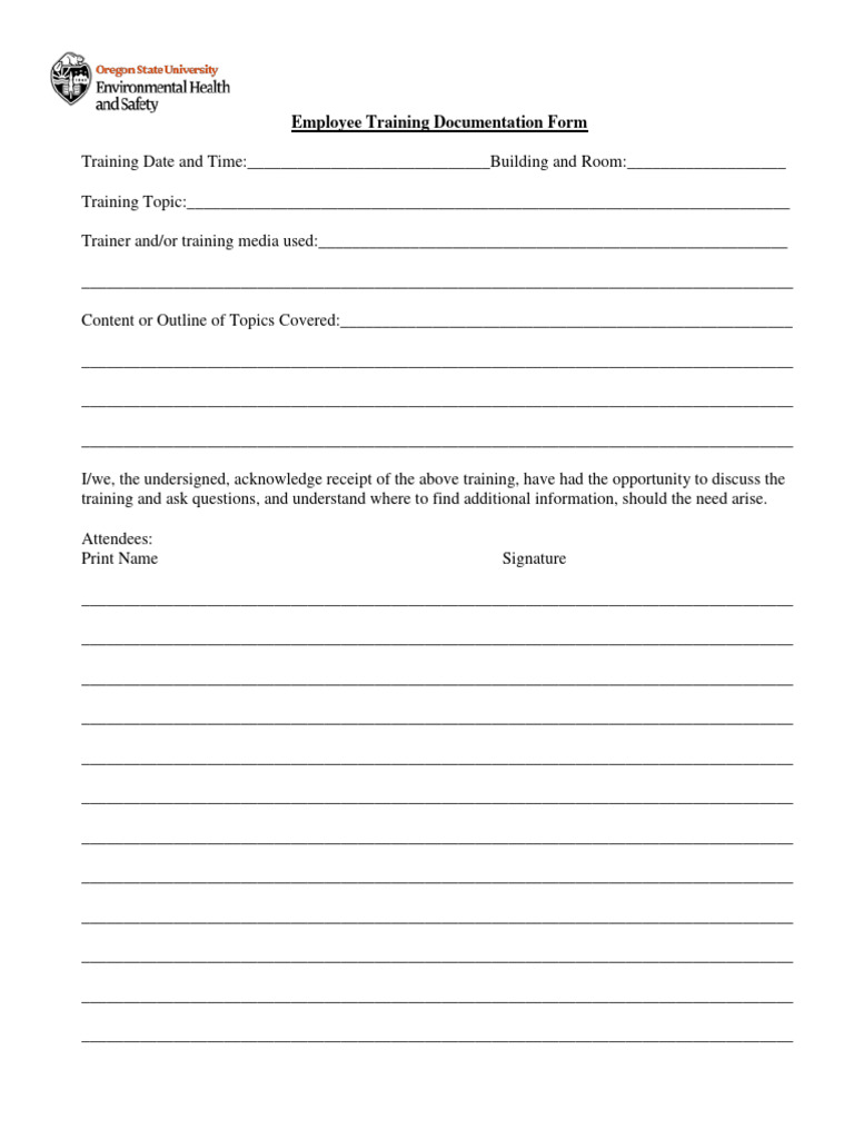 employee_training_documentation_form | PDF