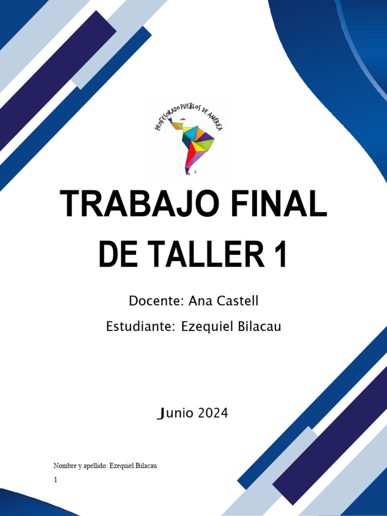 Bilacau Ezequiel - TP Final de Taller 1 | PDF | Maestros | Aprendizaje