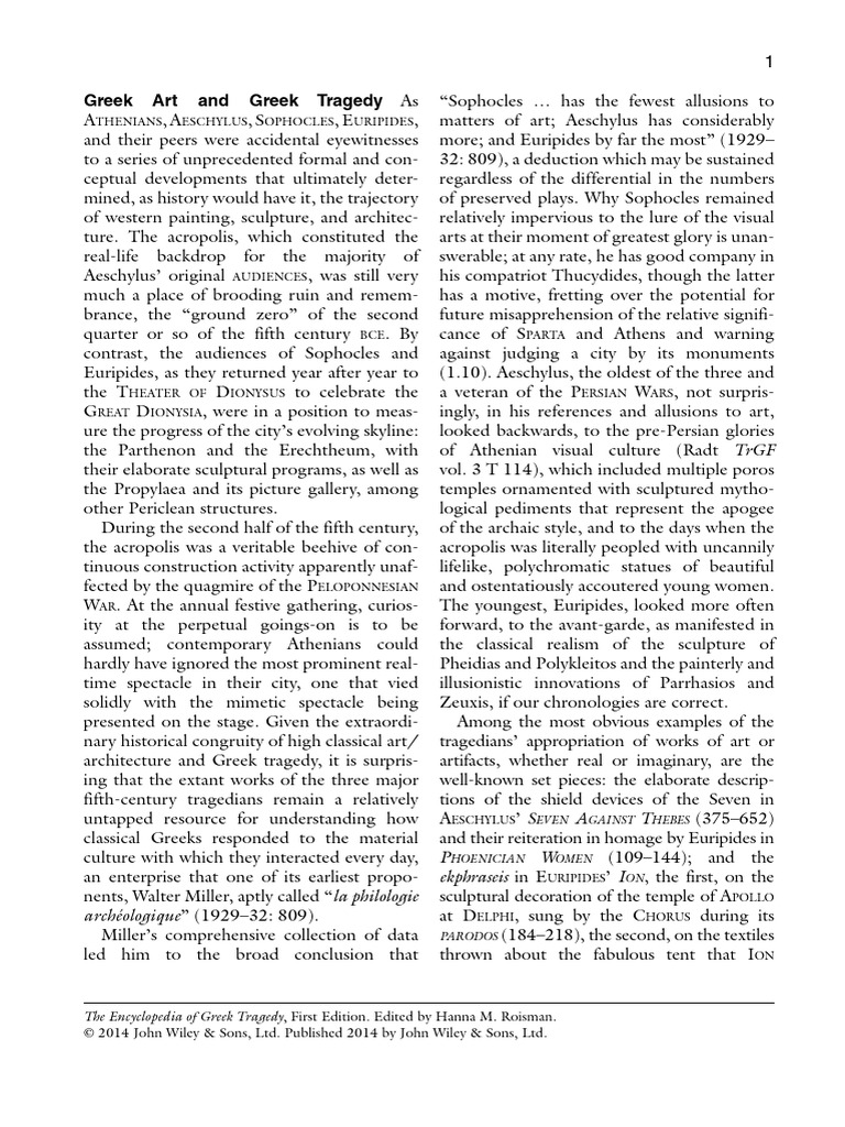 Roisman, Hanna M - The Encyclopedia of Greek Tragedy - Greek Art and ...