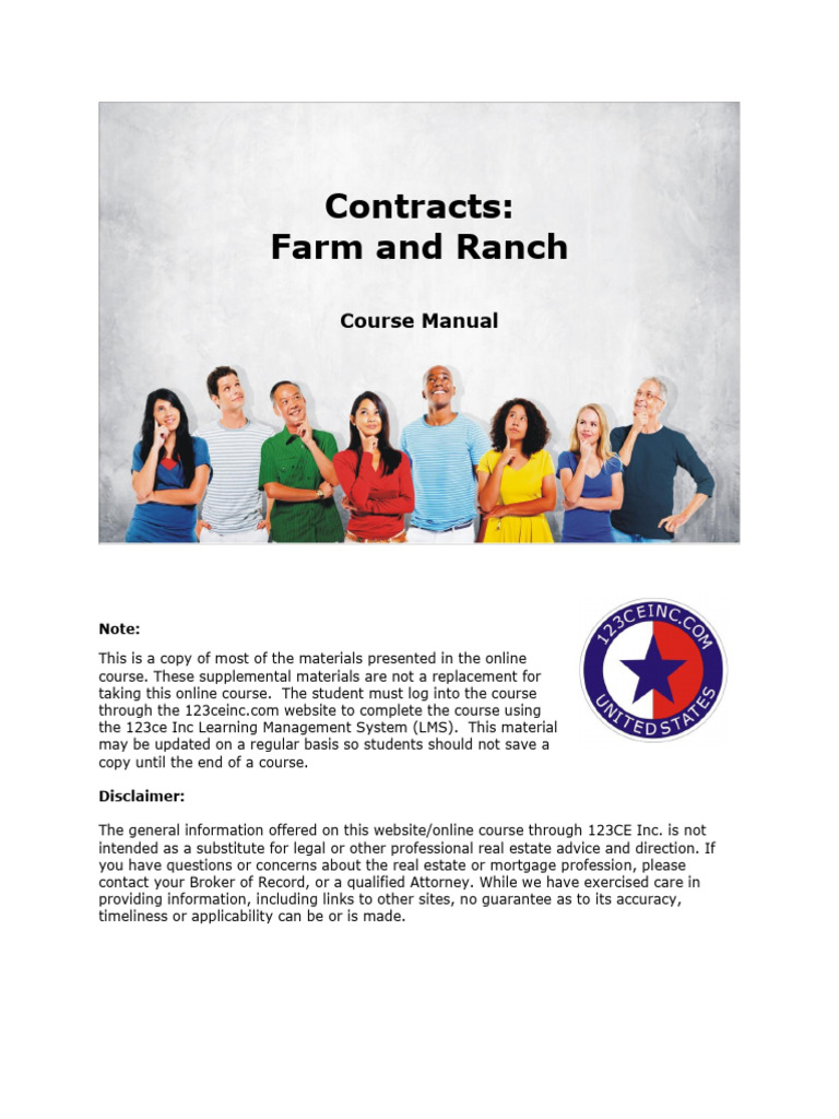 Contracts Farm and Ranch Course Materials | PDF | Title Insurance ...
