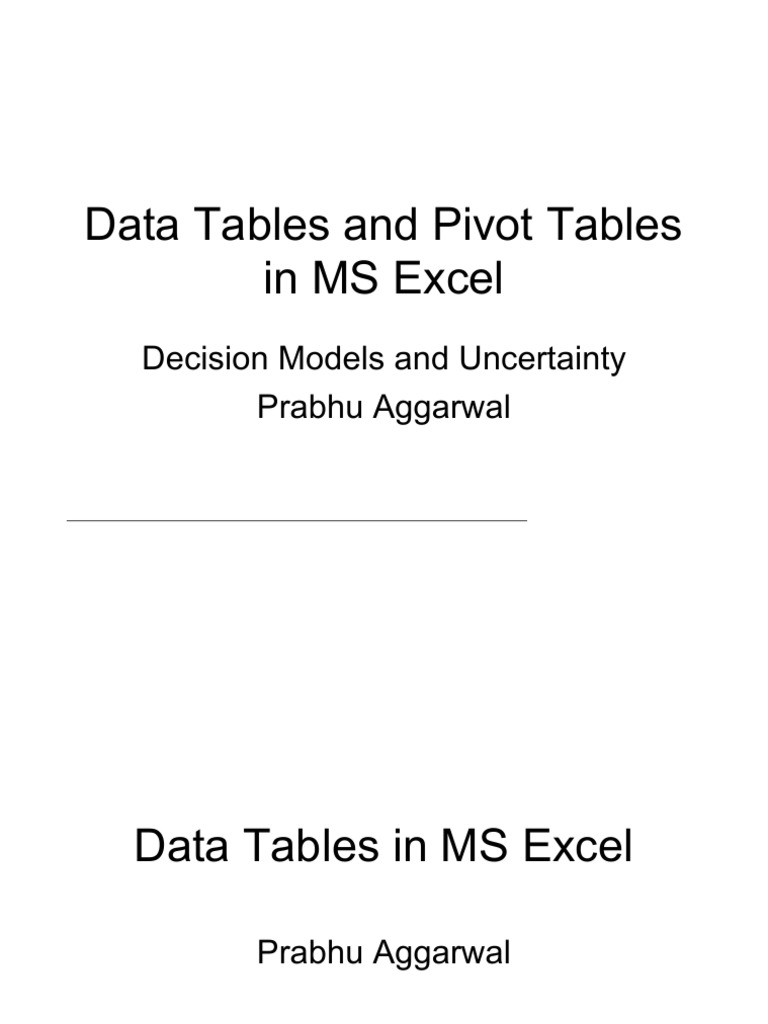 Data and Pivot Tables | PDF | Table (Database) | Spreadsheet