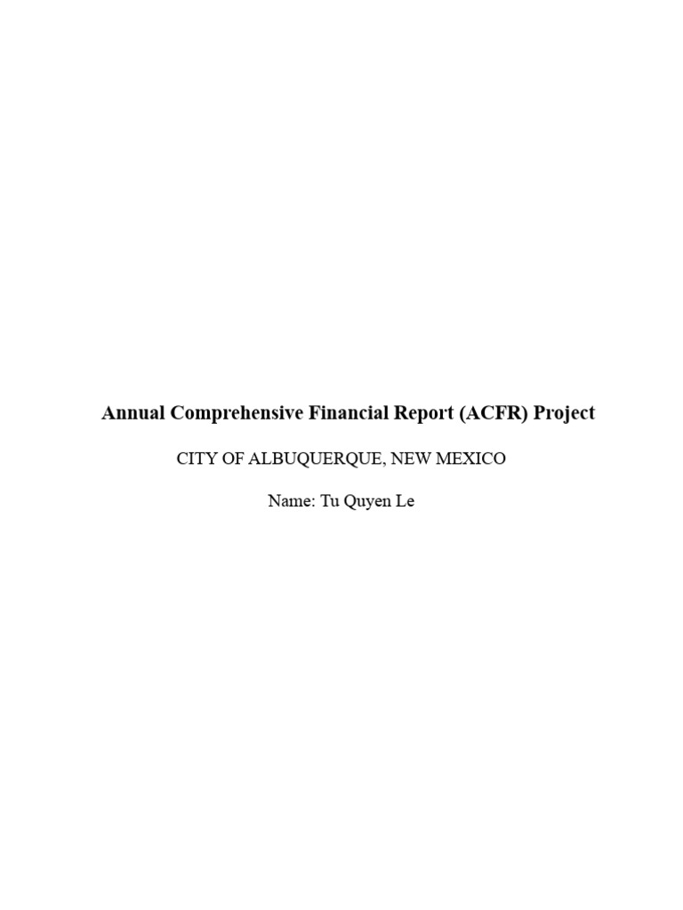 Acfr Report | PDF | Fund Accounting | Taxes